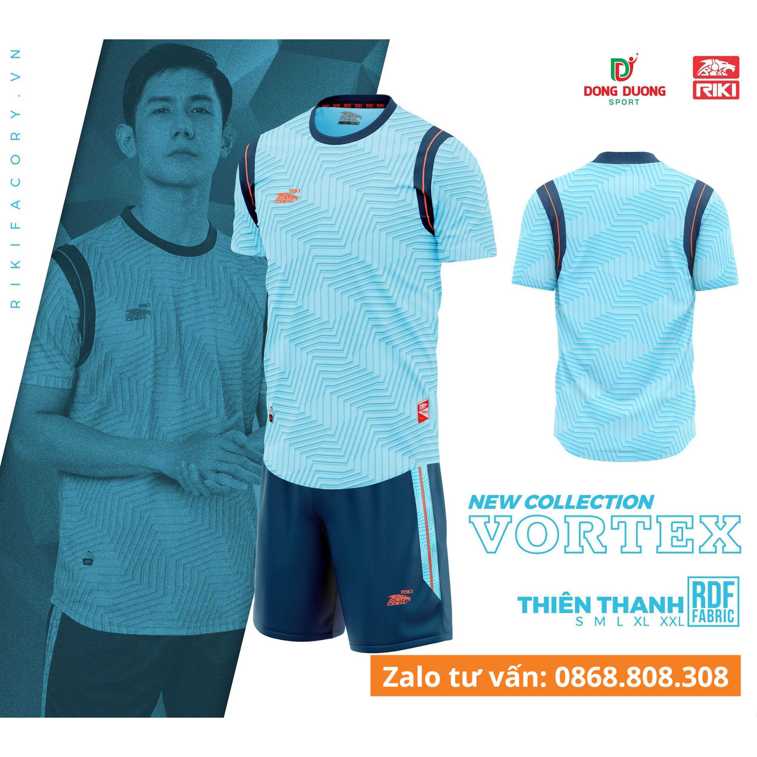 Bộ quần áo bóng đá Vortex Riki nam chính hãng vải thun RFD Fabric nhiều ...